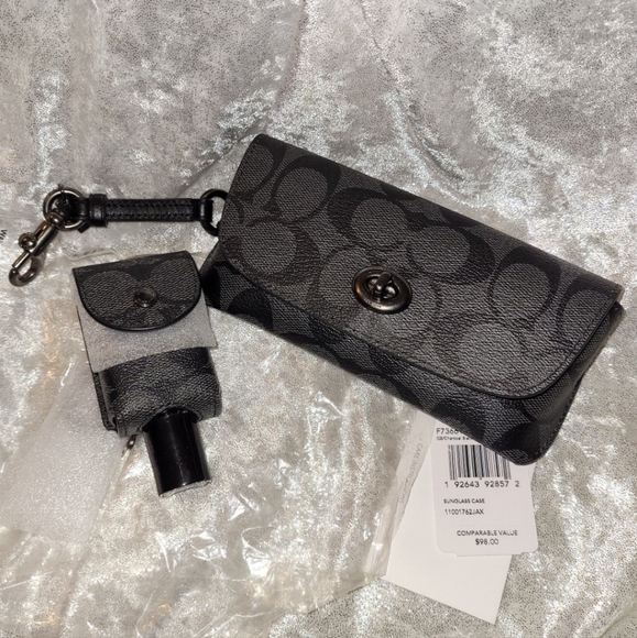 Other | Coach New Set Sunglass Case And Hand Sanitizer Case Black ...